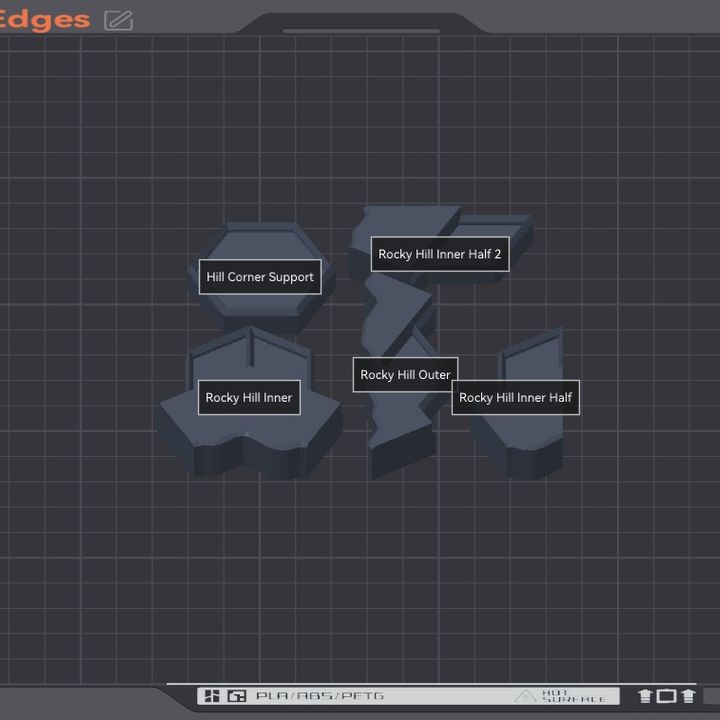 3D Printable Modular Hex Tiles - BYO Texture by Griffin Designs